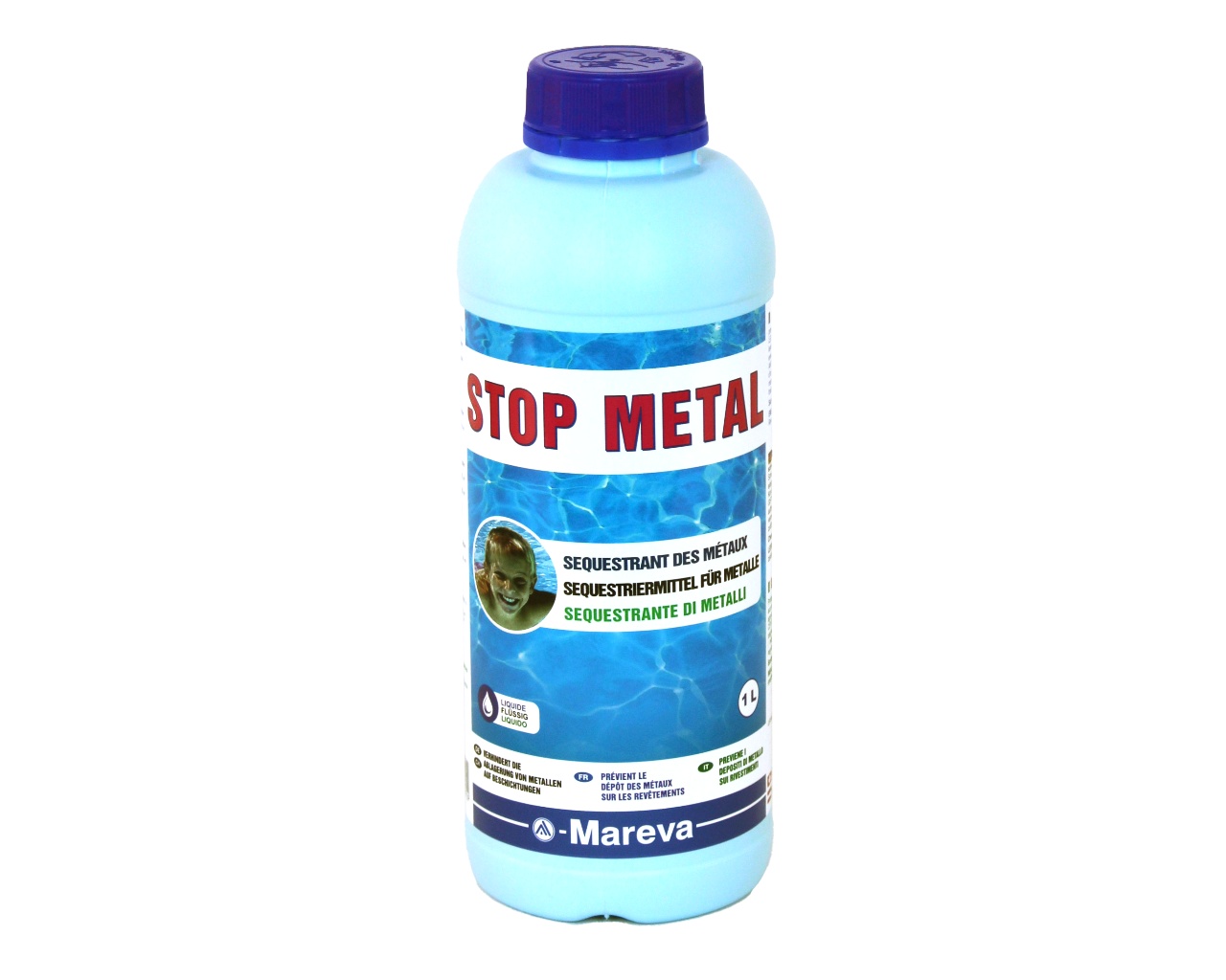 Traitement piscine Mareva STOP-METAL 1L | Marché de la piscine