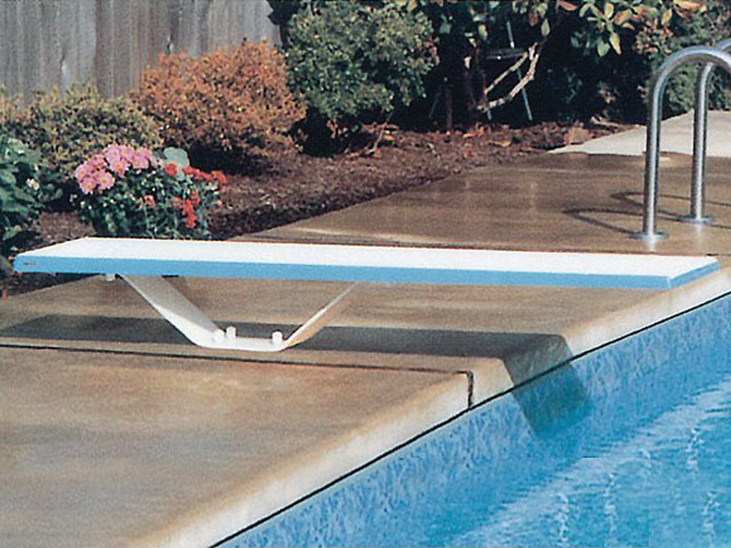 Plongeoir droit piscine enterrée complet 183cm avec socle et kit ...