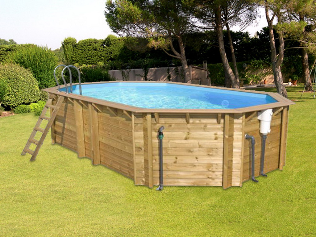 Piscine hors-sol bois BWT myPOOL ODYSSEA OCTO+ 640 H146cm margelles ...